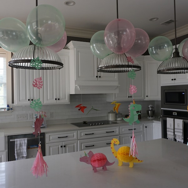 Girl Dinosaur Hanging Decorations 3ct | Girl Birthday Party | Pink ...