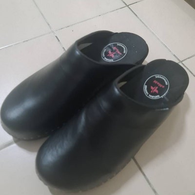 White WOODEN Clogs for Women Open Back White LEATHER Women Low Heel ...