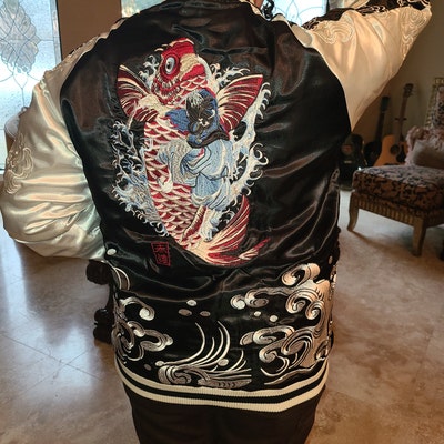 Fujisea Nine-tail Kitsune Fox Embroidery Sukajan Jacket for Unisex ...