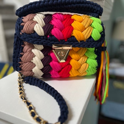 Macaron Bag/handmade Bag/hand Woven Bag/crochet Bag/knitted - Etsy