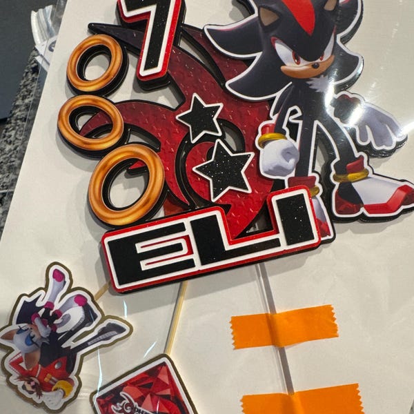 3D (handmade) Shadow the HH Cake Topper and 2pcs Mini Topper / Cupcake ...