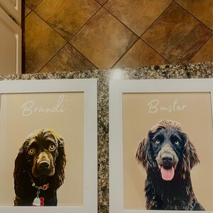 Custom Pet Portraits Using Pet Photo Personalized Digital Dog Portraits ...