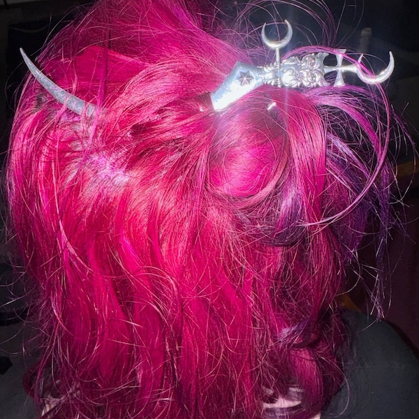 The Lilith Hair Dagger, Witch Hair Stick, Witch Hair Sword, With Athame ...