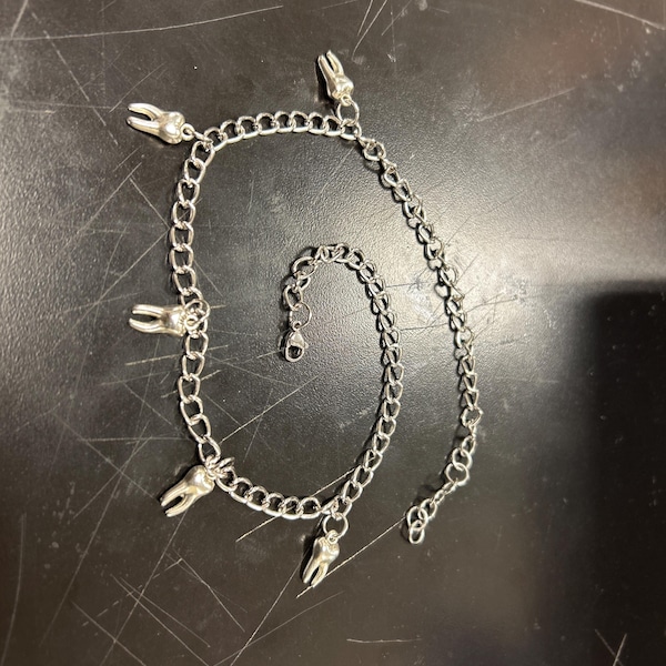 Tooth Charm Necklace Choker, Teeth Necklace, Goth Punk Grunge ...