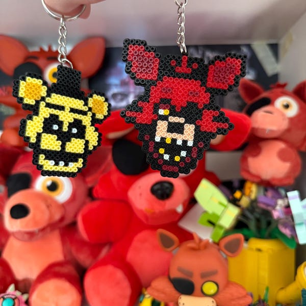 Five Nights at Freddy's Perler Bead Keychains, Magnets & Pins ...