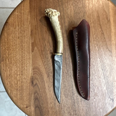 Item 15. Primitive Style, Non Etched Damascus Knife. - Etsy