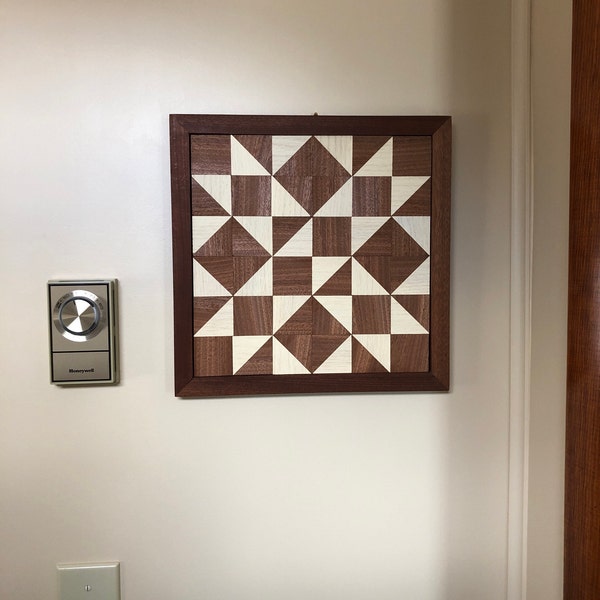 Wood Block Wall Art/small Wood Quilt Square/wall Decor Barnwood Quilt ...