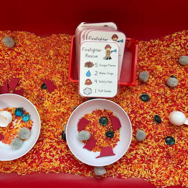 Firefighter | Community Helper Sensory Bin | Sensory Bin | Preschool ...