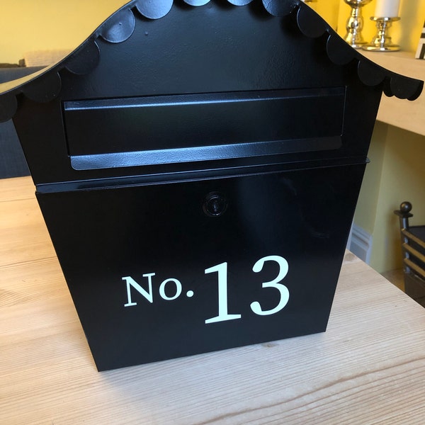 HOUSE NUMBER | Front Door Letterbox Post Box | Home Vinyl Decal Sticker ...