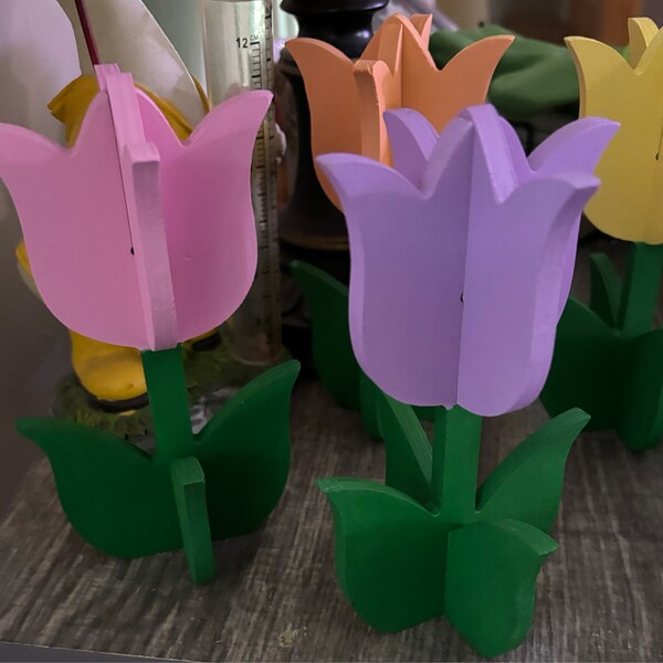 The Original 3D Wooden Spring Tulip - Etsy