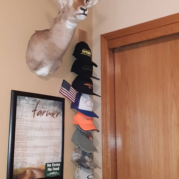 Mini Woodstock Hat Rack for Baseball Caps 4 Hat Display Holds 4 Hats ...