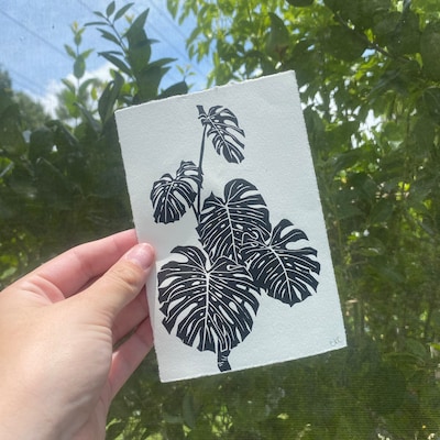 Houseplant Linocut Print Set Botanical Prints Printmaking - Etsy
