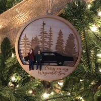 Supernatural Christmas Ornament, Sam, Dean and Baby, Handmade Wooden ...