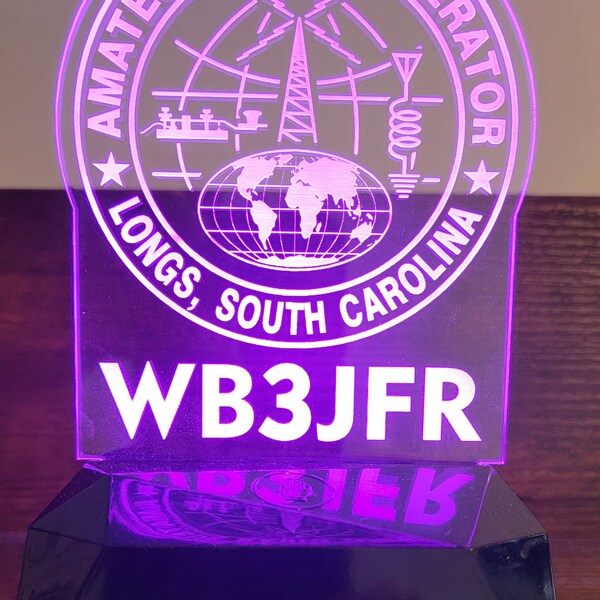 Round Logo - Ham Radio Lighted on Air Callsign Display LED - Amateur ...