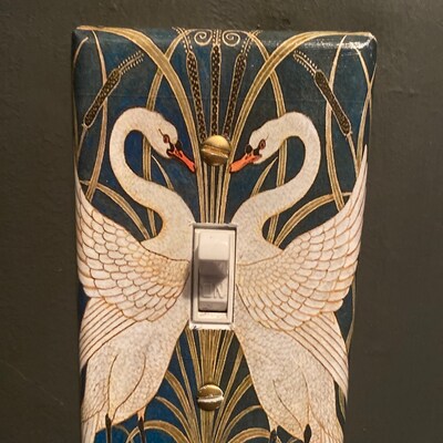 Vintage Art Nouveau Swans Home Decor Electric Light Switch Plate Cover ...