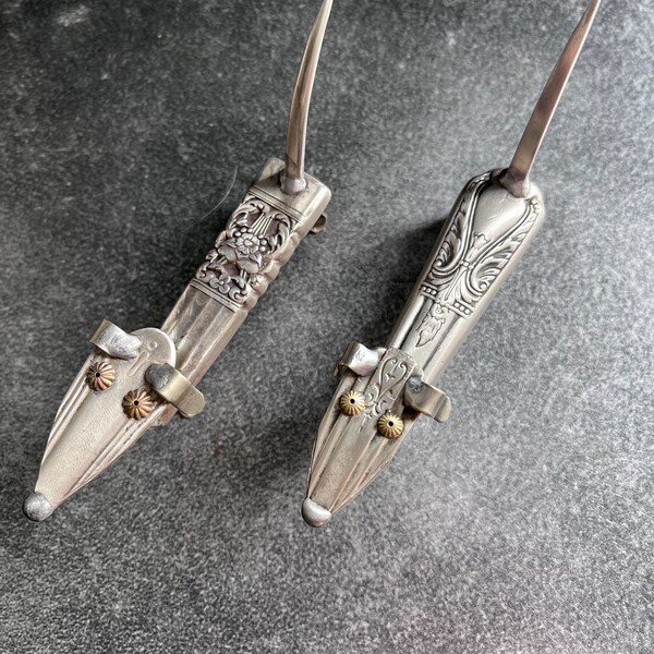 Dachshund Dog Silverware Art Small Sculpture Vintage Silverplated ...