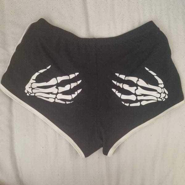 Hand Full Skeleton Hand Dolphin Shorts | Cute Dolphin Shorts | Goth ...