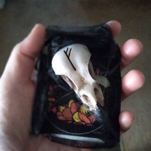 Crow Skull With Custom Rune Necklace Resin Replica Hand - Etsy
