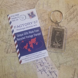 France Keychain Recycled Postage Stamp Art | Etsy