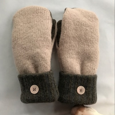 Women's Wool Mittens Made From Repurposed Lambswool and Merino Sweaters ...