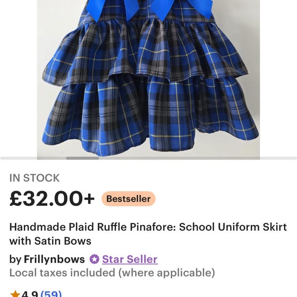 Plaid Tartan Frilly Pinafore Dress - School Uniform - Formal Dress - Etsy
