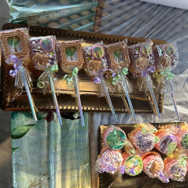 Princess Tiana Chocolate Covered Rice Krispies, Princess Party, Party ...