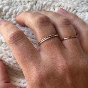 Simple Stacking Set Mixed Metals Ring Set Textured Rings - Etsy