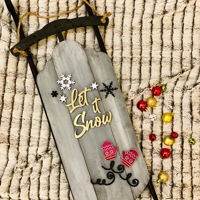 Snow Sled / Digital Laser Cut SVG File / Glowforge / Home Decor ...