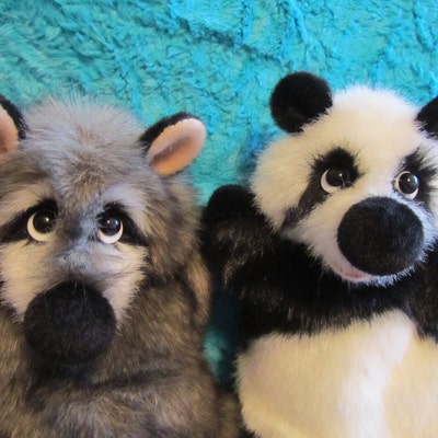 Panda Hand Puppet for Children's Theater. Animal Faux Fur Toy. Toy ...