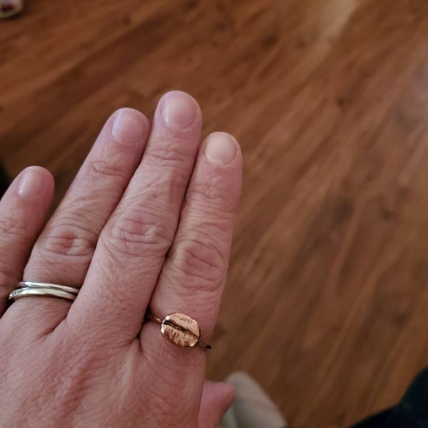 Copper Coffee Bean Ring | Copper Coffee Ring | Coffee Lover Jewelry ...