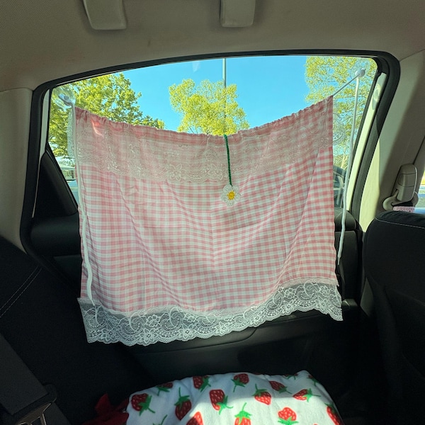 White Lace Car Window Sun Shade Curtain Car Accessories for Girls Babys ...