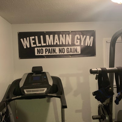 Gym Flags Custom Home Gym Banner Weightlifting Decor Man Cave Wall Art ...