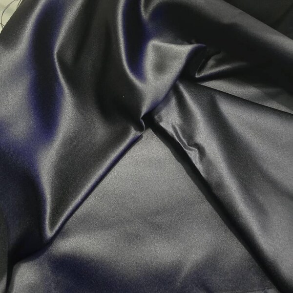 Black Dull Satin Fabric by the Yard /duchess Satin/ Peau De Soie Fabric ...