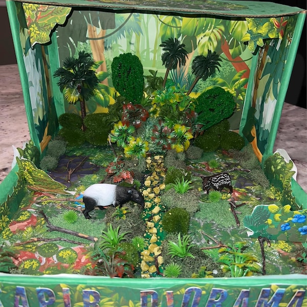 Printable Shoebox Diorama Kit, Create a Savanna Habitat, Animals ...