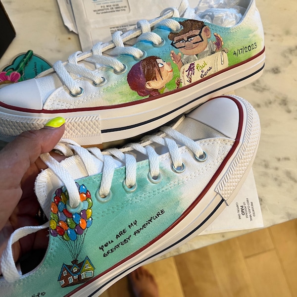 Custom Hand Painted Shoes With Toy Story Aliens Themed Converse High ...