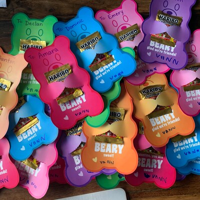 Gummy Bear Valentines, Printable File Cards, Beary Glad We're Friends ...