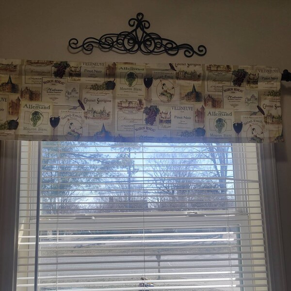 Curtain Valance Blue Porcelain Floral Vintage White Roses Flowers on ...