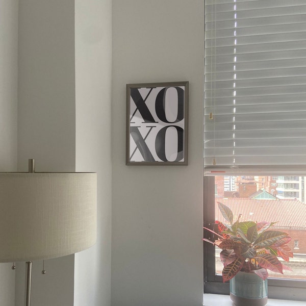 XOXO Black and White Wall Art, Set of 2 XOXO Prints, Typography ...