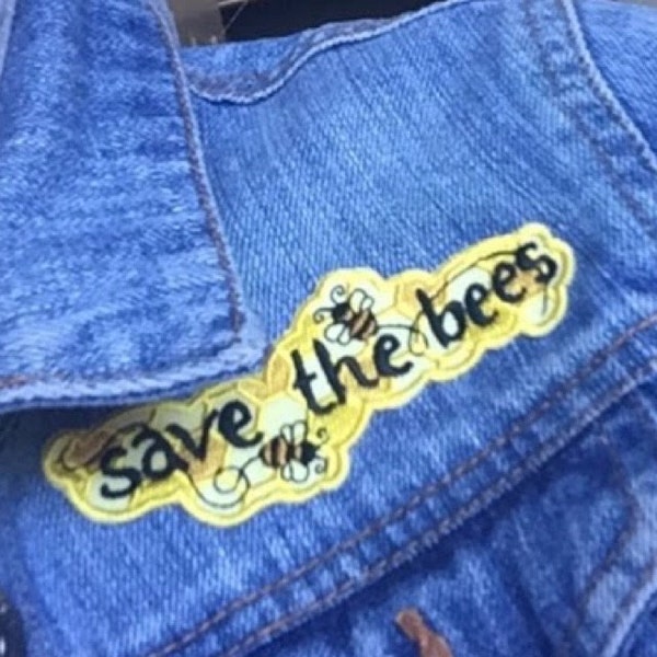 Save the Bees Honey Insects Yellow Bee Bumble Fun Patch Embroidered ...