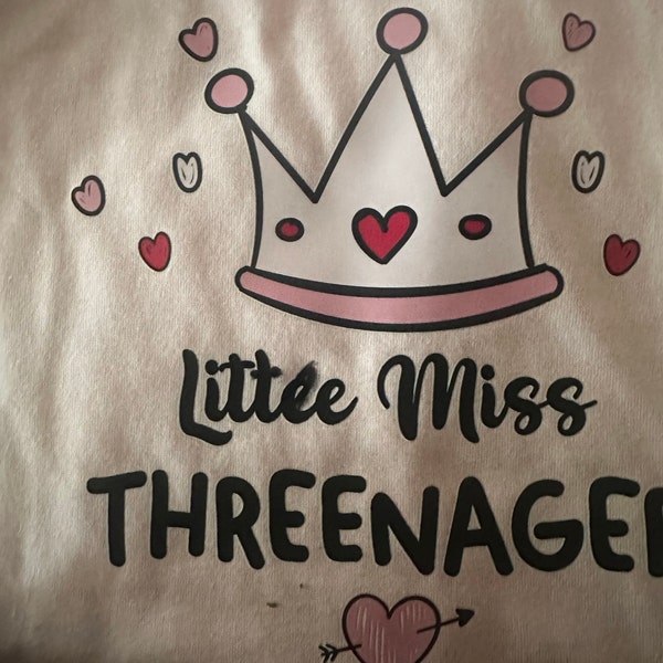 Little Miss Threenager Birthday Girl T-shirt Birthday Girl Shirt Girls ...