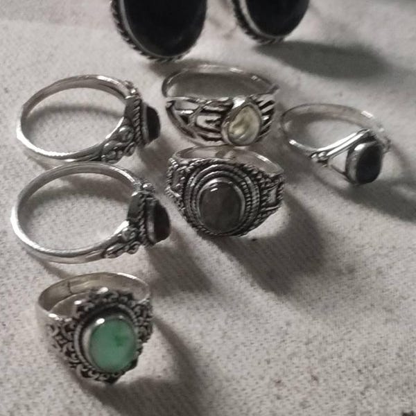 Beautiful Assorted Gemstone Rings Wholesale Lot, 925 Sterling Silver ...