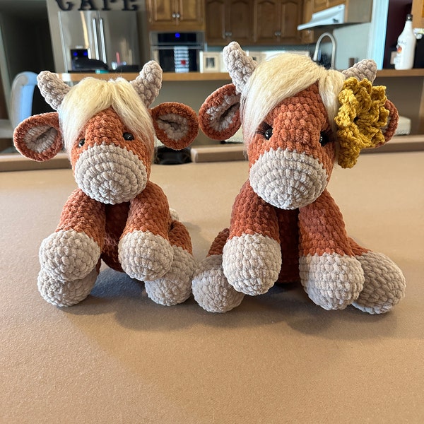 Highland Cow Car Charm Crochet Pattern, Highland Cow Crochet, Crochet ...