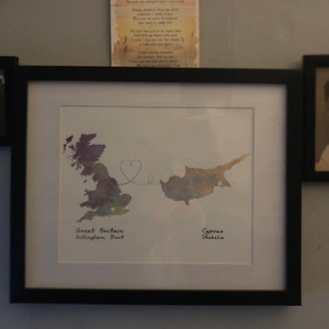 Personalised Map Print Any Two Countries Custom Map Art Available in 9 ...