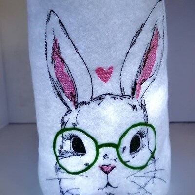 Bunny With Glasses Embroidery Design, 4 Sizes, Instant Download - Etsy
