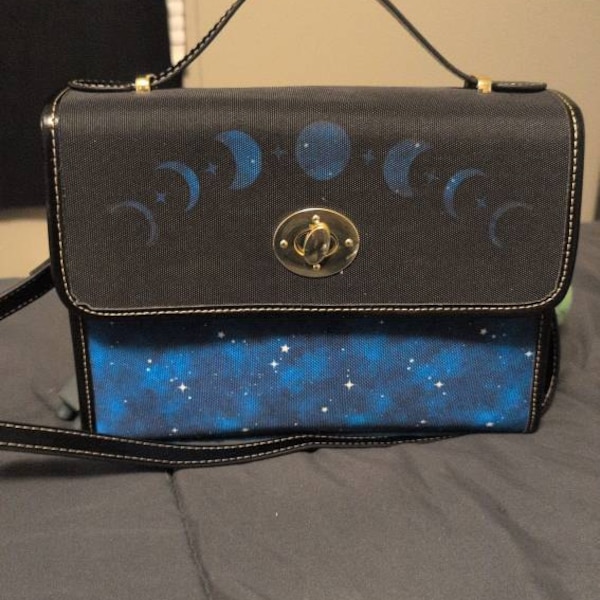 Moon Phase Galaxy Bag Celestial Mystic Purse Purple Cosmic Stars Pastel ...
