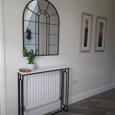 Metal Console Table Radiator Cover With Mild Steel Frame With Quartz ...