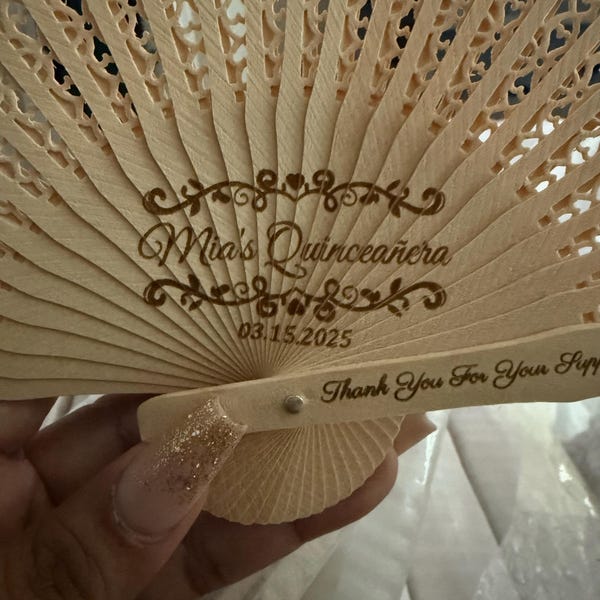 Personalized Fan Favors for Quinceañera/wooden Fans for Sweet 16 Gifts ...
