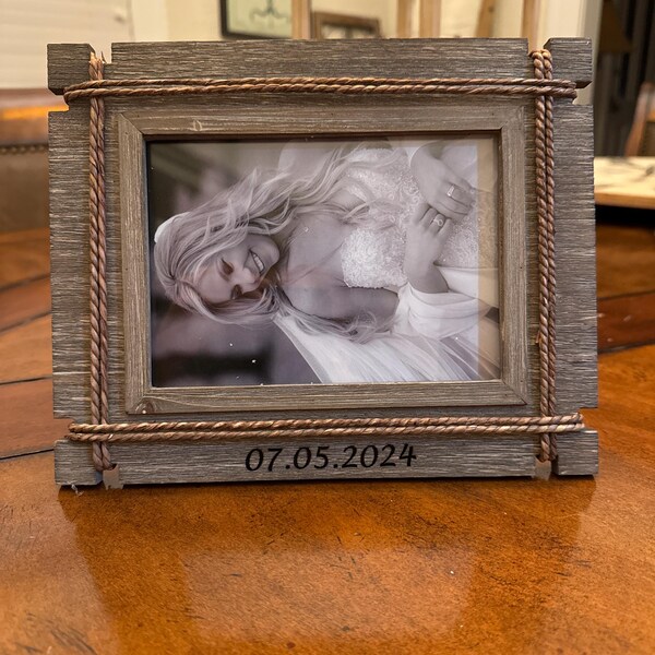 4x6 Wooden Photo Frame | Vintage Style Rustic Looking 4 by 6 Wood ...