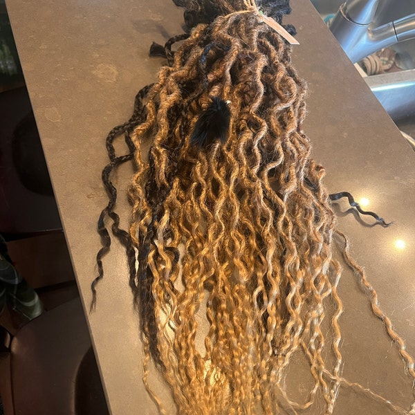 50 SE Synthetic Dreadlock Extensions Dark Light Ash Blonde Crochet Soft ...