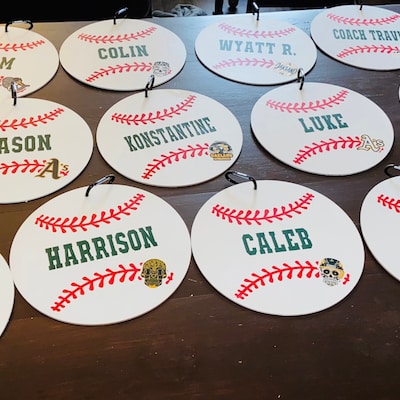 Personalized Baseball Stitches Decal Vinyl Baseball Sticker Dugout ...